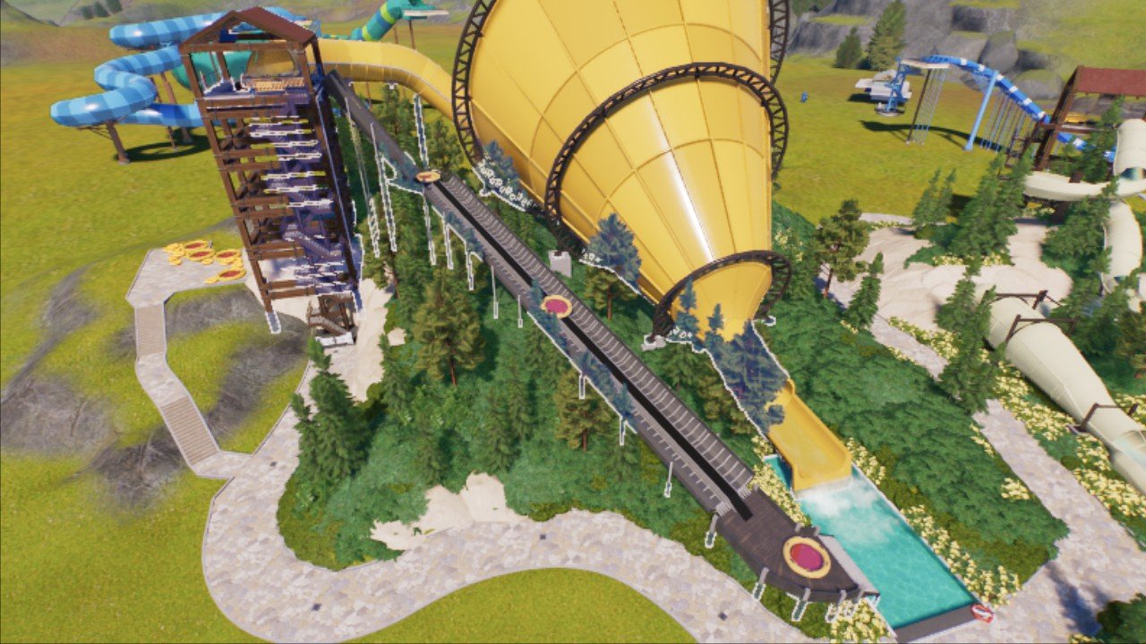 *READ DESC* Funnel Slide W/ Raft Return - Planet Coaster 2 creation ...