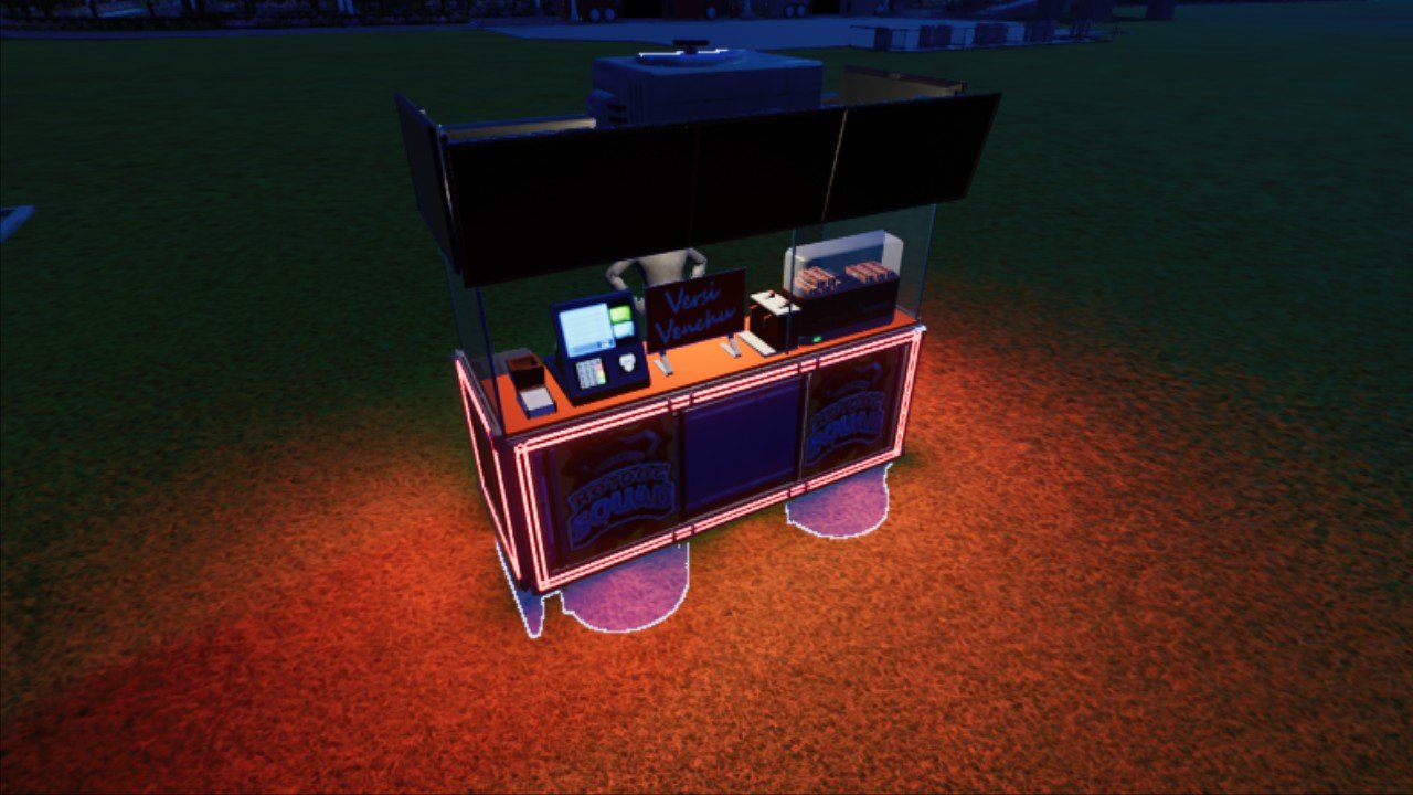 Cyberpunk Hotdog Squad Stand - Planet Coaster 2 mod - Frontier Workshop