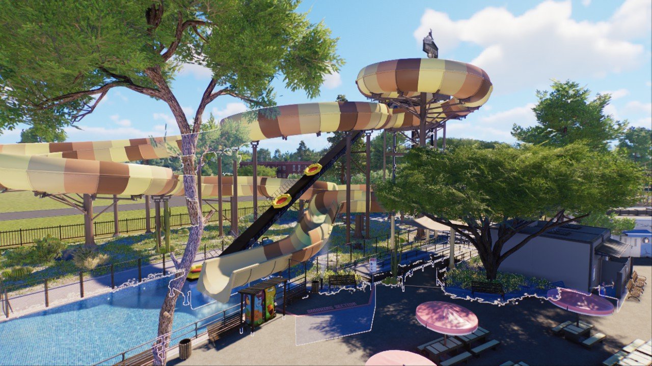 Sidewinder Family Slide - Planet Coaster 2 creation - Frontier Workshop