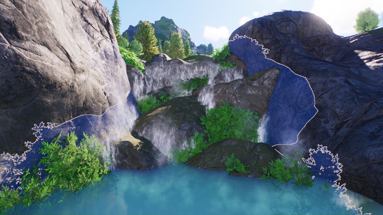 Termperate Waterfall Tall 1 - Planet Coaster 2 mod - Frontier Workshop