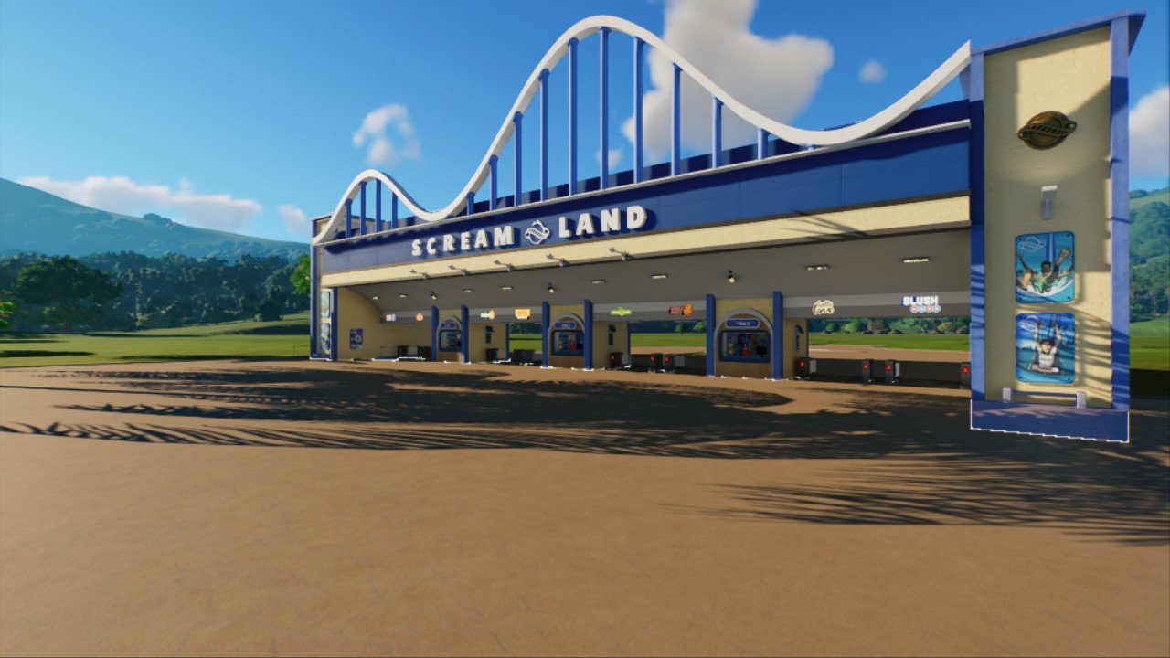 "Scream Land" Park Entrance - Planet Coaster 2 creation - Frontier Workshop