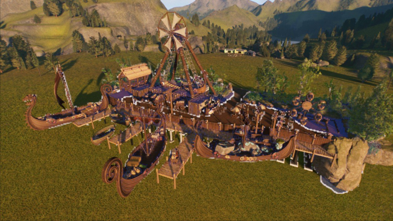 VIKING DOCK, UPSWING, TINY EYE - Planet Coaster 2 creation - Frontier Workshop