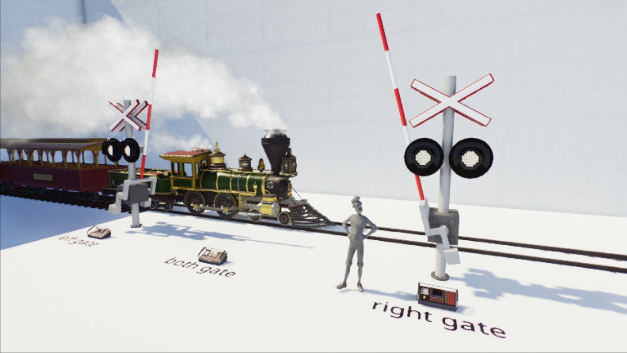 Animated railroad crossing gate - Planet Coaster 2 mod - Frontier Workshop