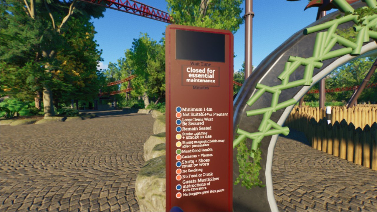 Ride Queue Time Board - Planet Coaster 2 creation - Frontier Workshop