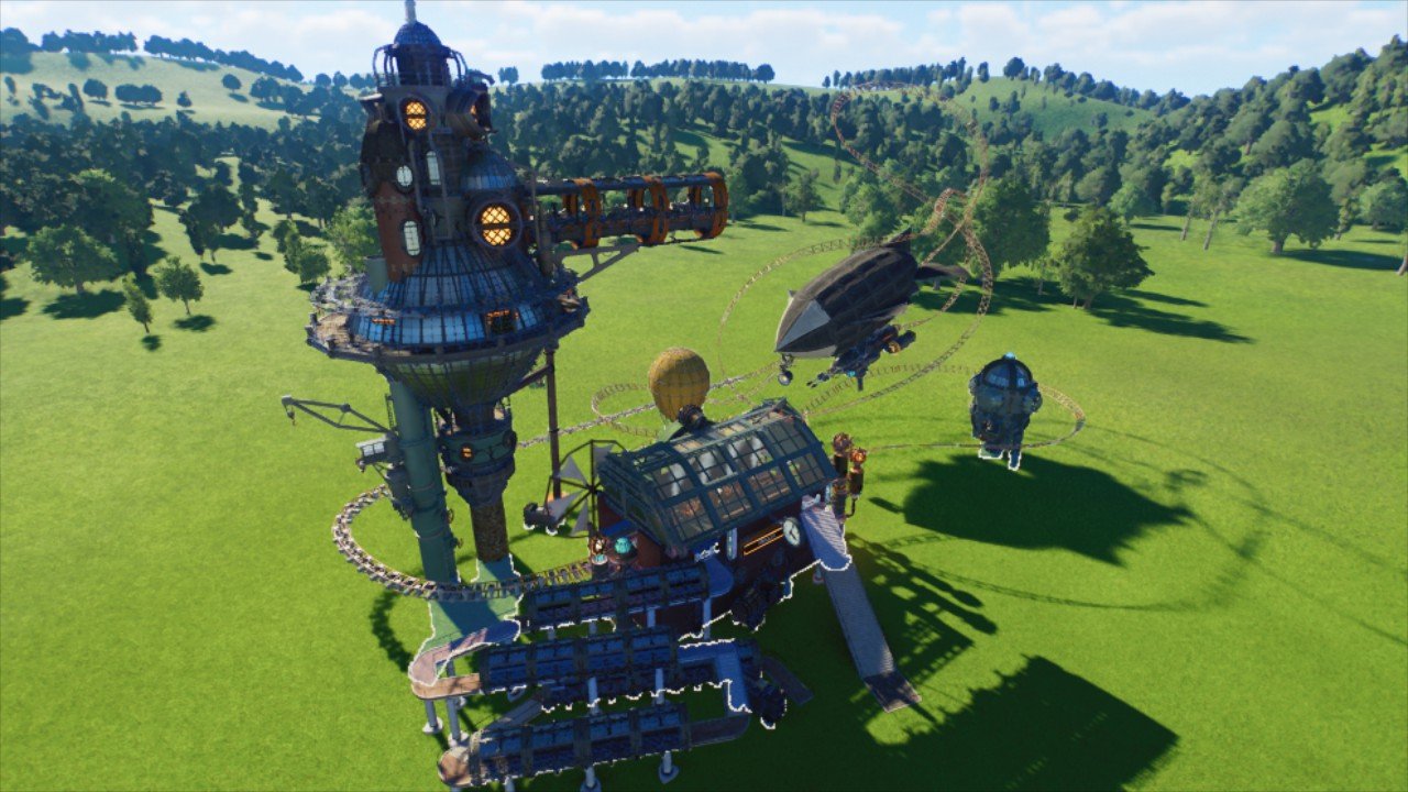Steampunk Airport - Planet Coaster 2 creation - Frontier Workshop