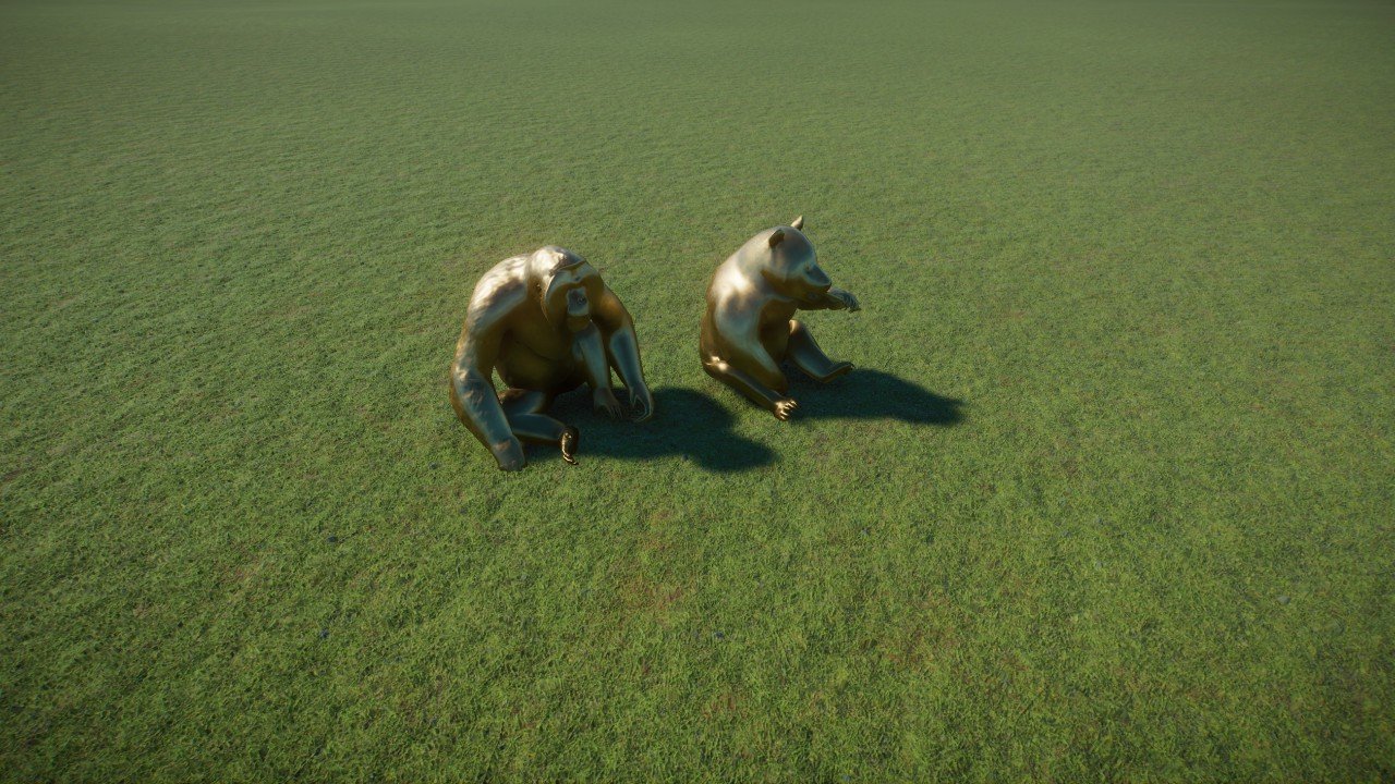 2 Gold statues - Planet Zoo: Console Edition mod - Frontier Workshop