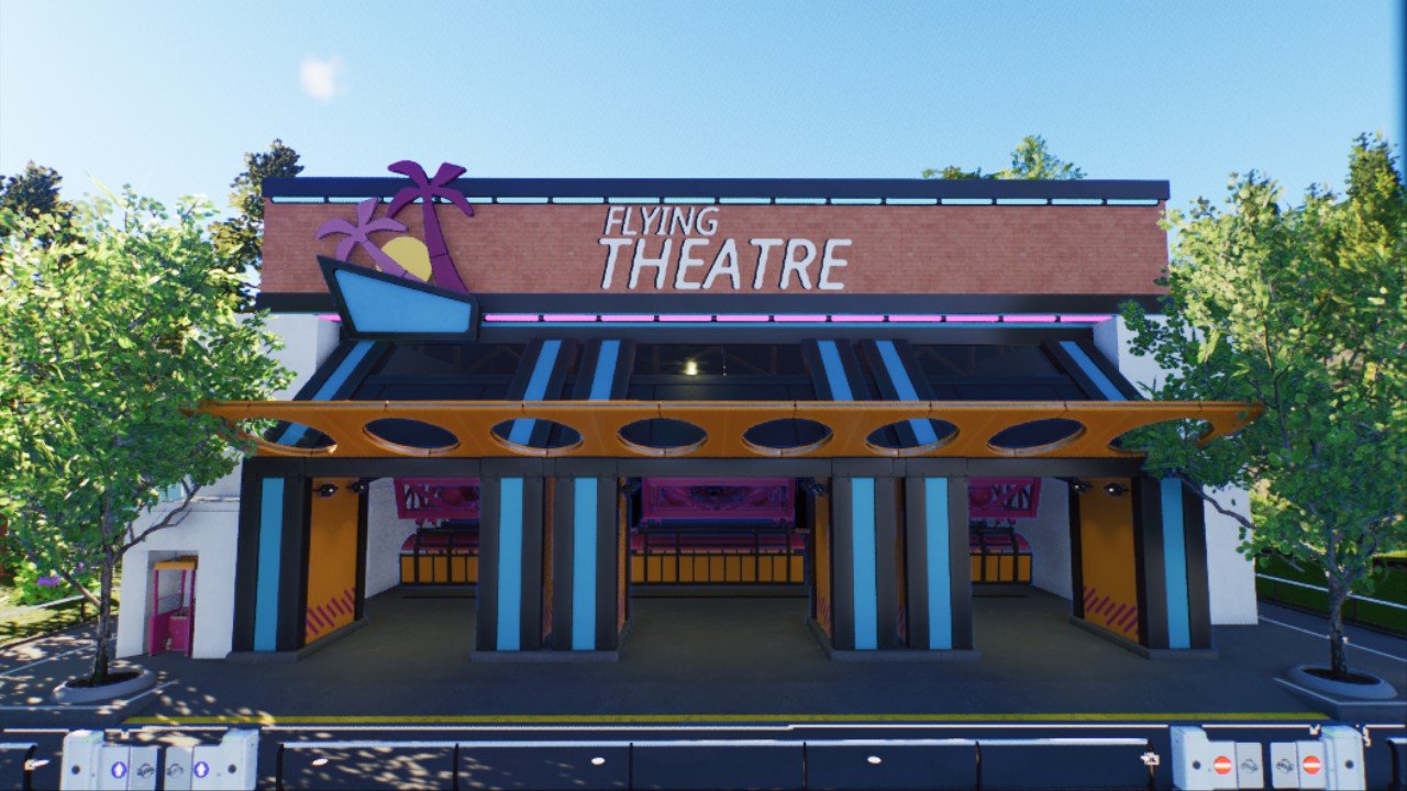 Retro Flying Theatre - Planet Coaster 2 creation - Frontier Workshop