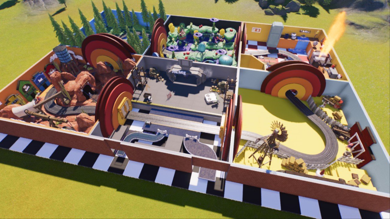 Looney Tunes Dark Ride WIP - Planet Coaster 2 creation - Frontier Workshop