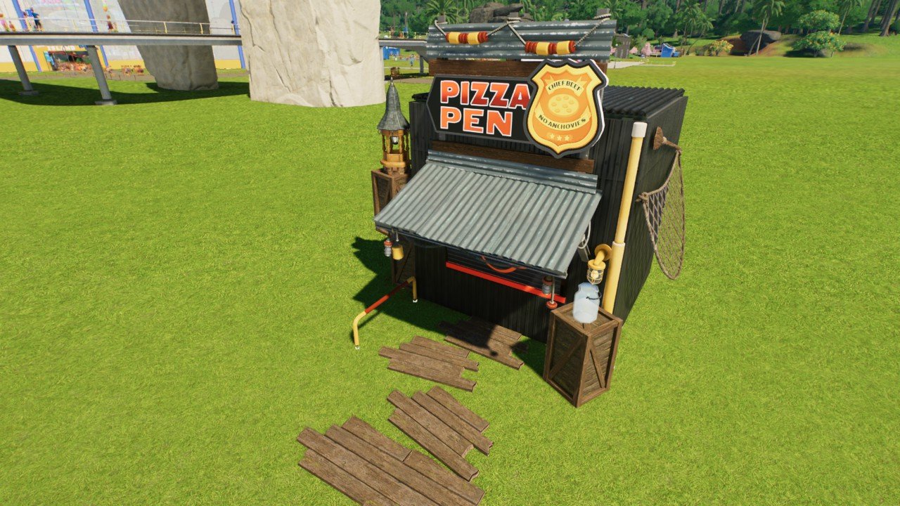 Corrugated Food Shop - Planet Coaster 2 creation - Frontier Workshop