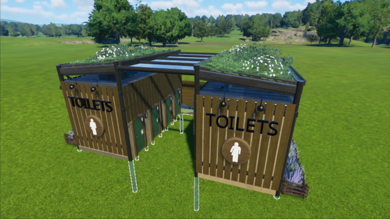 Simple Toilet Block - Planet Coaster 2 creation - Frontier Workshop
