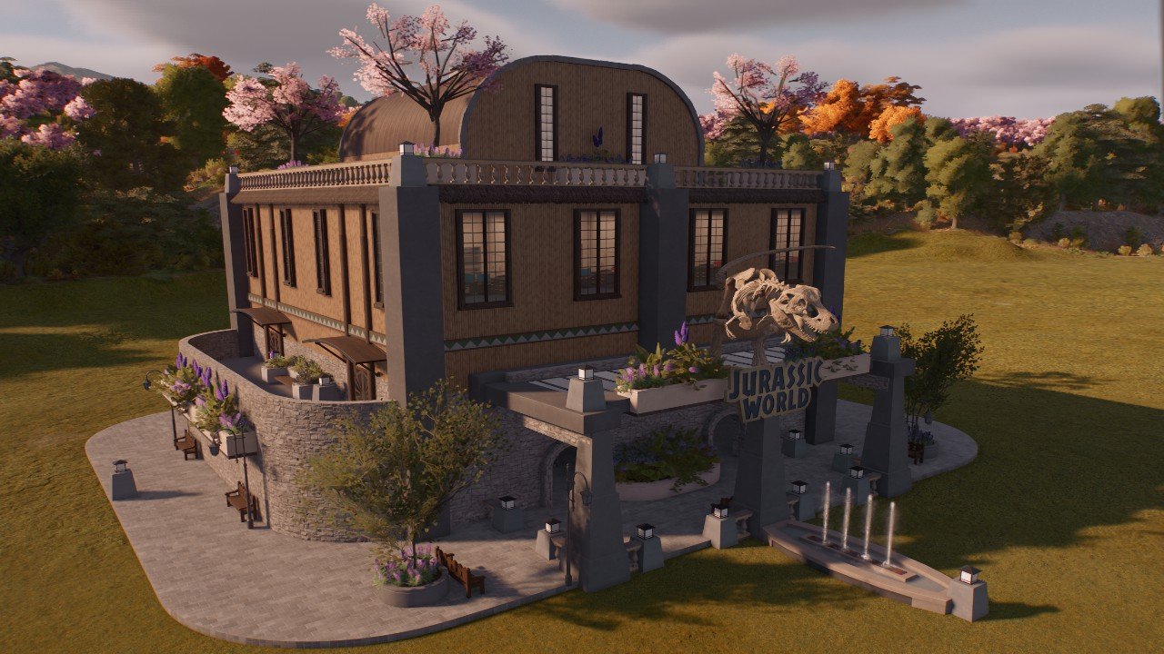 Large Floral Arrival Point - Jurassic World Evolution 3 creation - Frontier Workshop