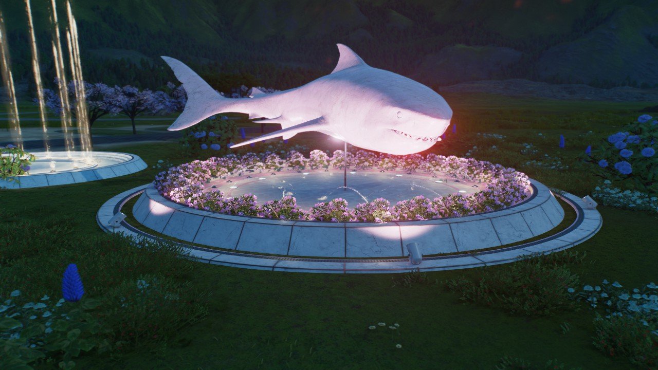 Pink Megalodon Flower display 1 - Workshop - Jurassic World Evolution 3