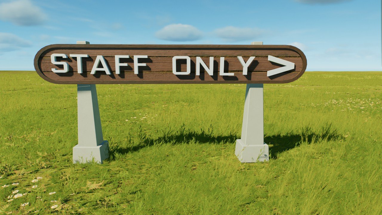 Staff Only Sign - Workshop - Jurassic World Evolution 3
