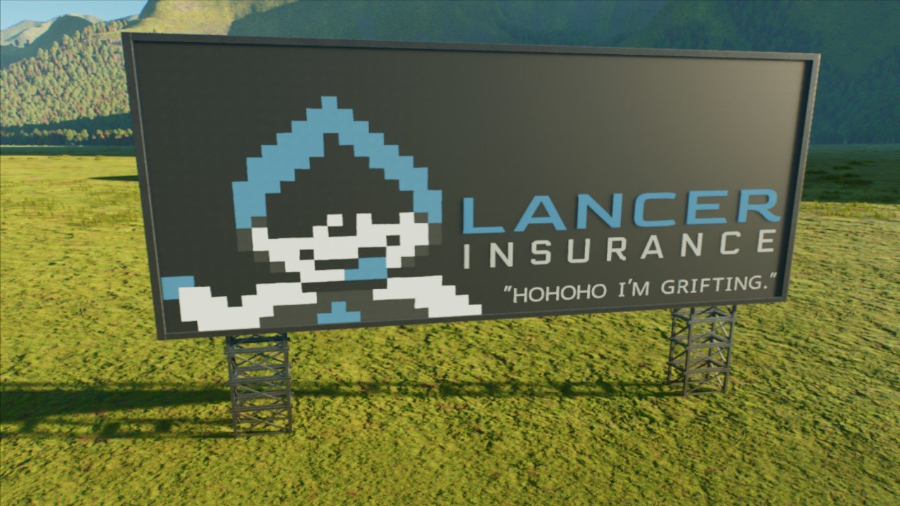 "Lancer Insurance" Billboard - Workshop - Jurassic World Evolution 3