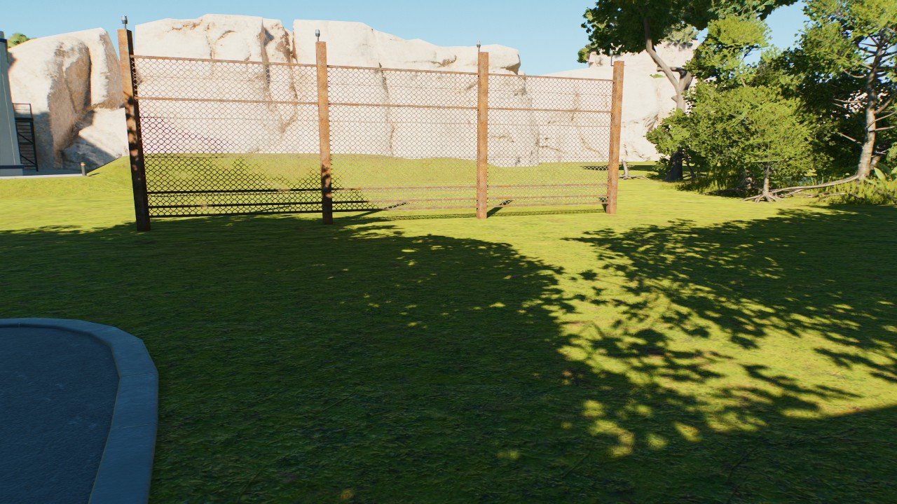 Rusty Wooden Fence, with scary red lights - Workshop - Jurassic World ...