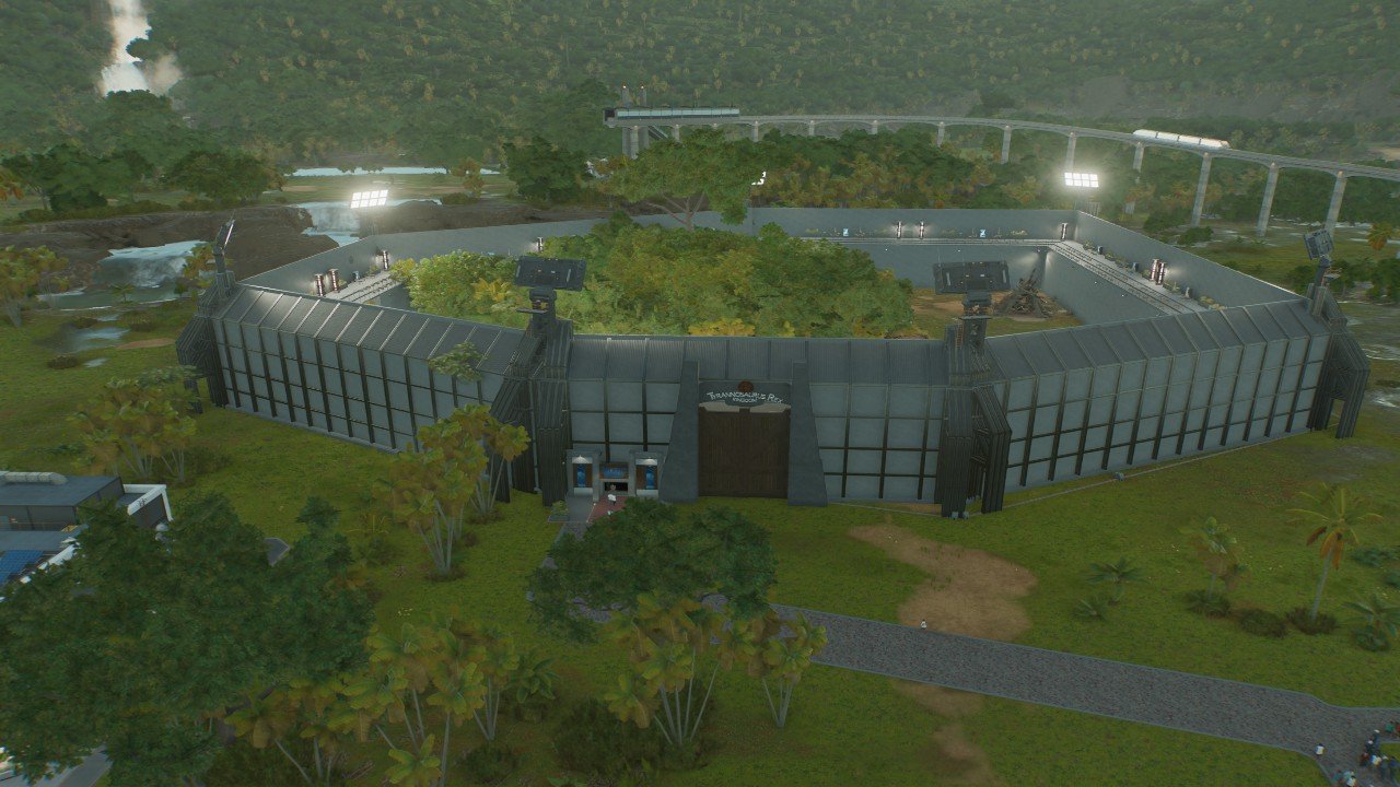 T rex paddock 9 - Jurassic World Evolution 3 creation - Frontier Workshop