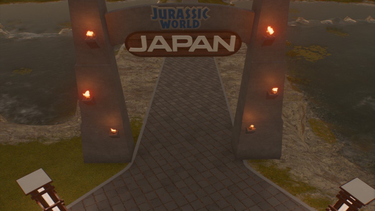 Jurassic World Japan entrance gate - Workshop - Jurassic World Evolution 3