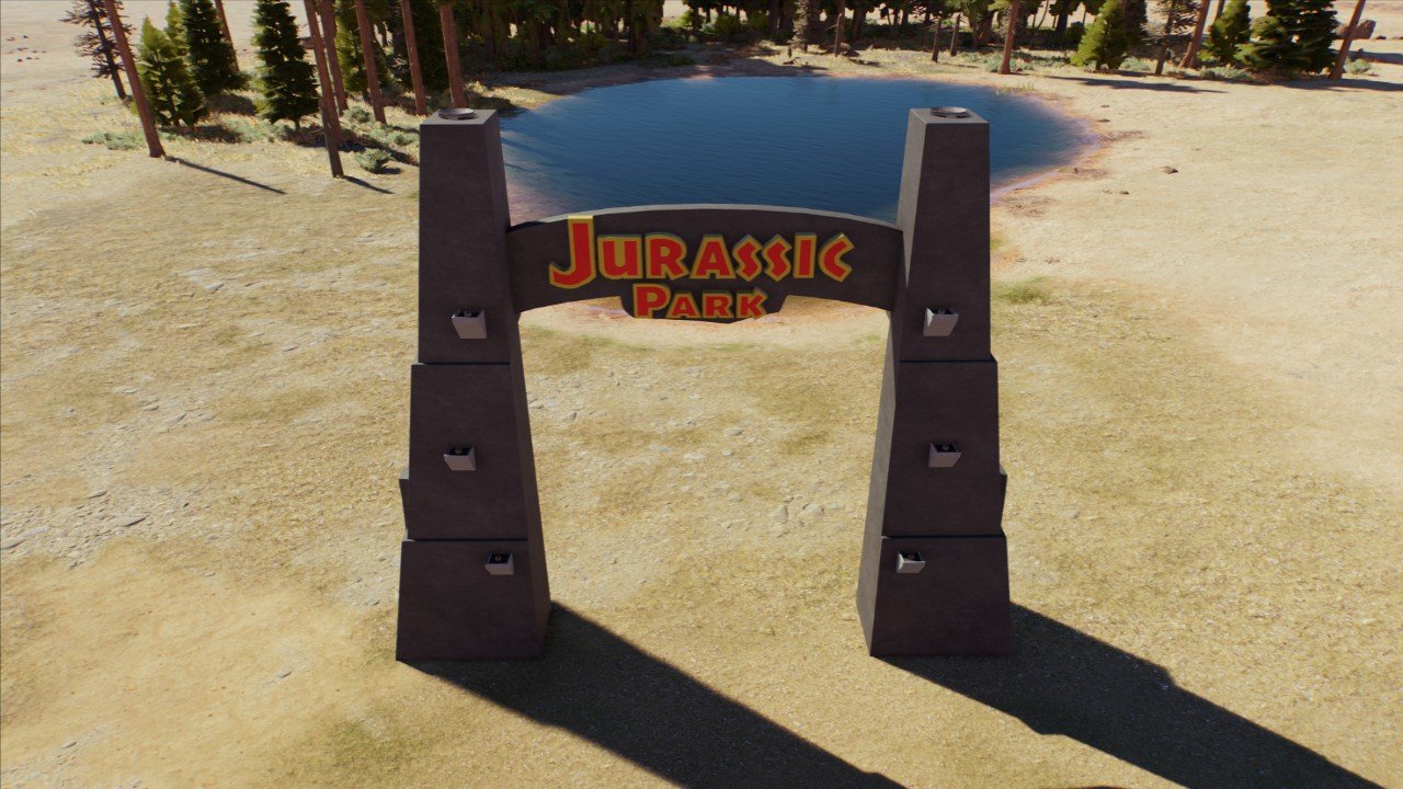 Jurassic Park Gate_No Doors_clean - Workshop - Jurassic World Evolution 3