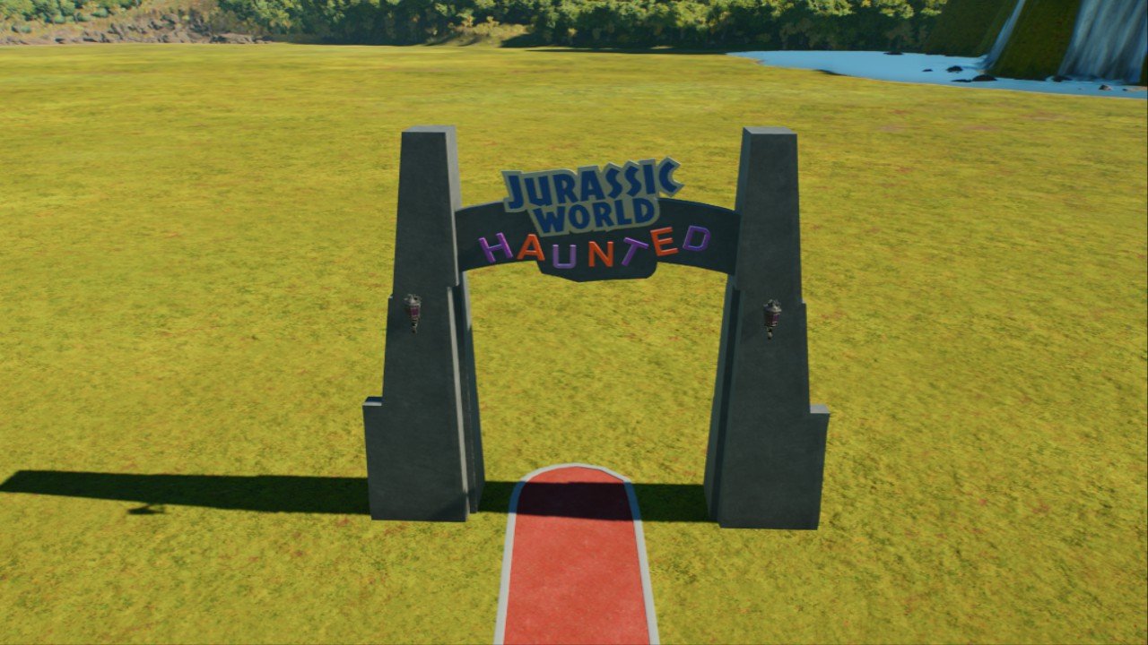 Jurassic World Haunted Sign Entrance - Workshop - Jurassic World ...