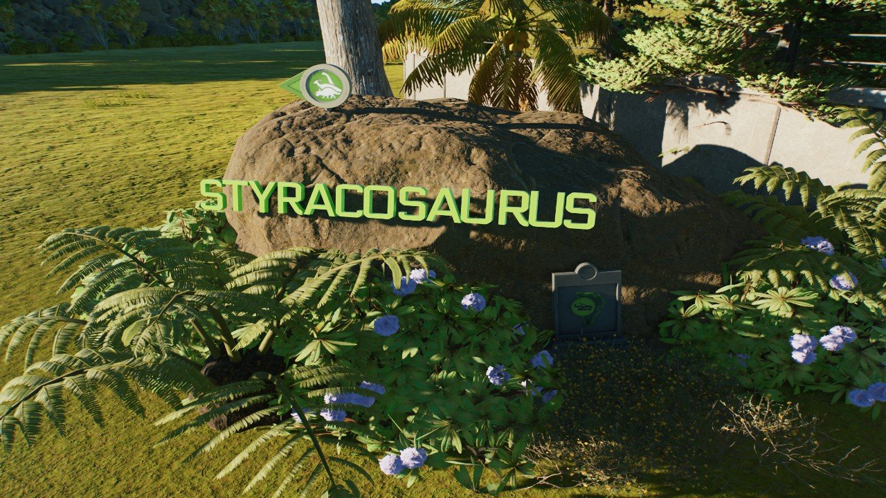 Styracosaurus habitat sign - Workshop - Jurassic World Evolution 3