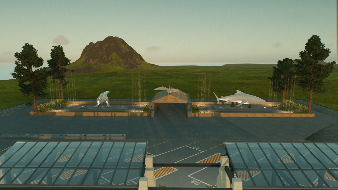 Statued walkway - Workshop - Jurassic World Evolution 3