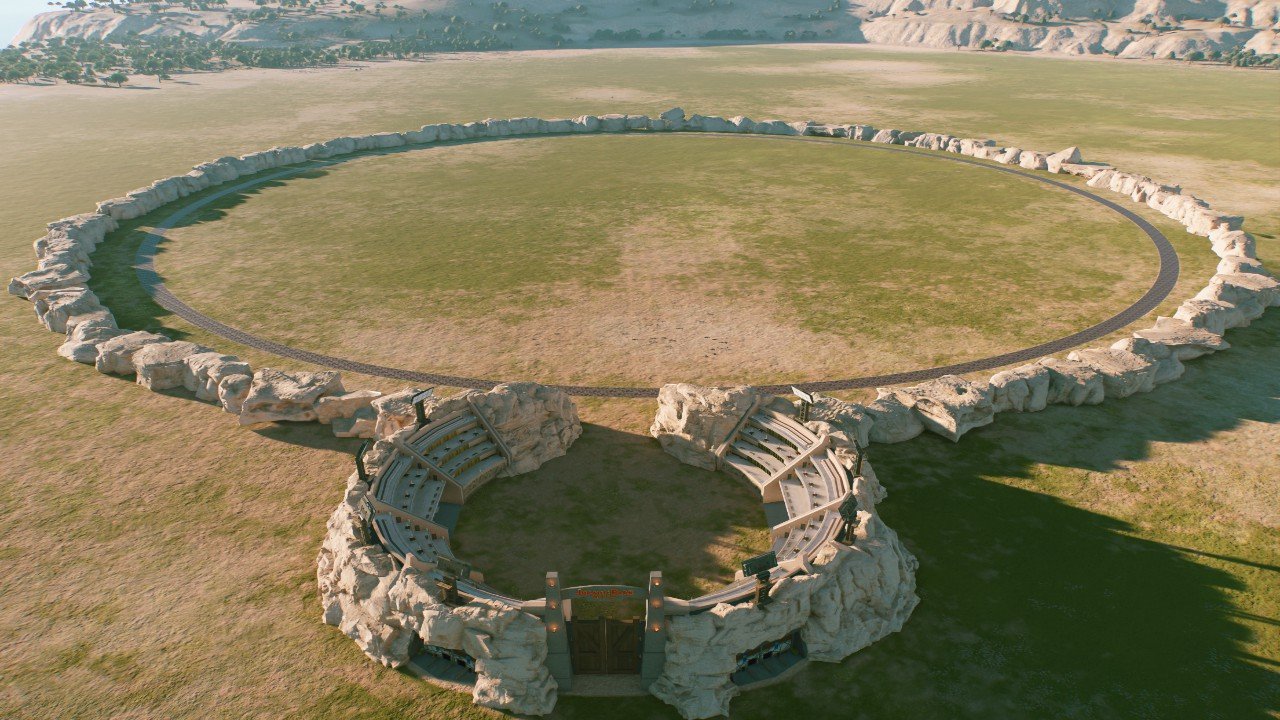 Huge perfect full circle rock Amphitheatre with door opening - Workshop ...
