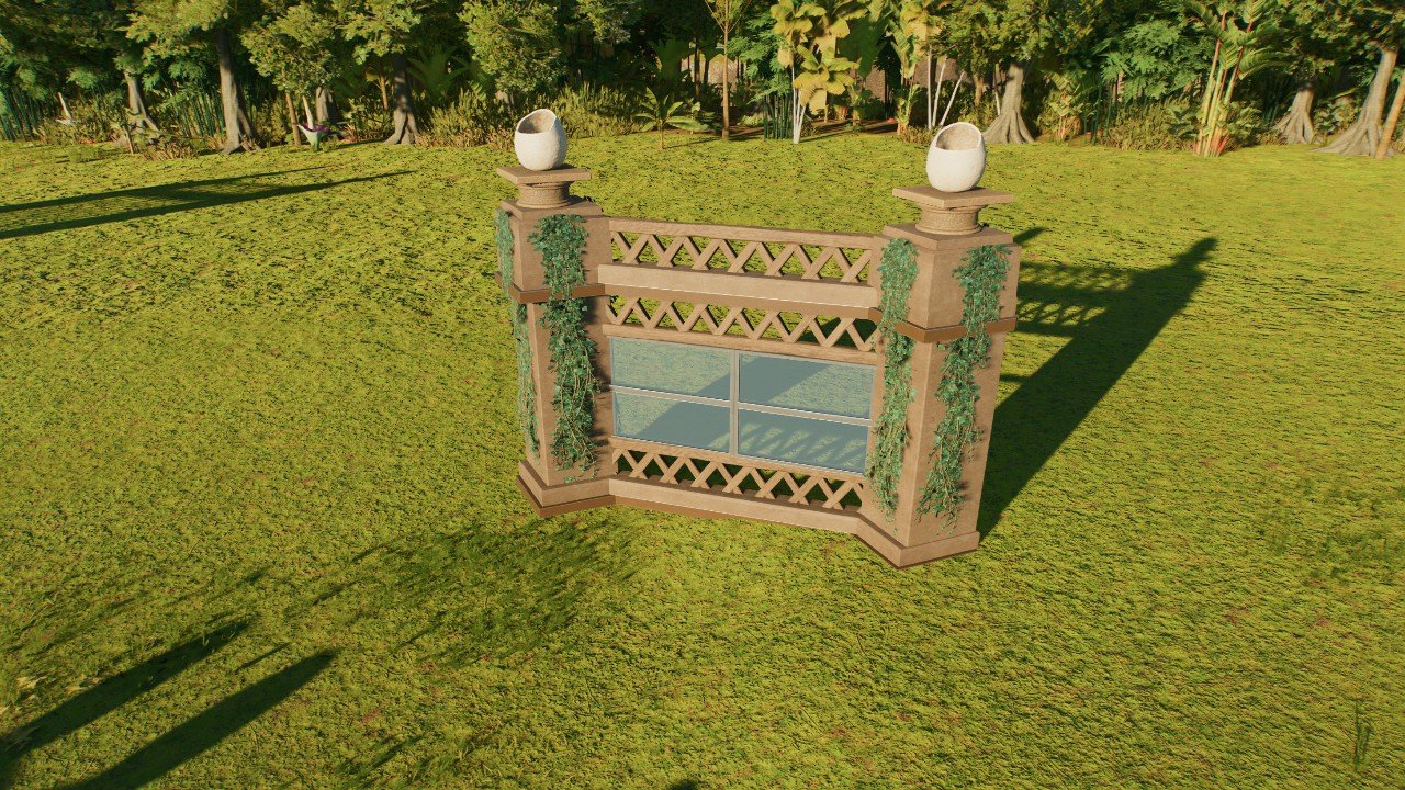 Mediterranean Fencing Wall with Glass Window - Jurassic World Evolution ...