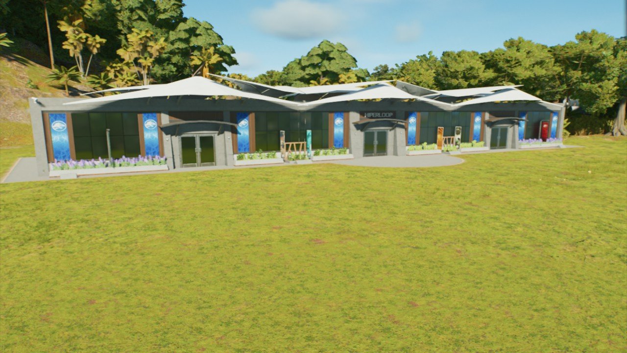 BIG HYPERLOOP STATION - Jurassic World Evolution 3 creation - Frontier Workshop