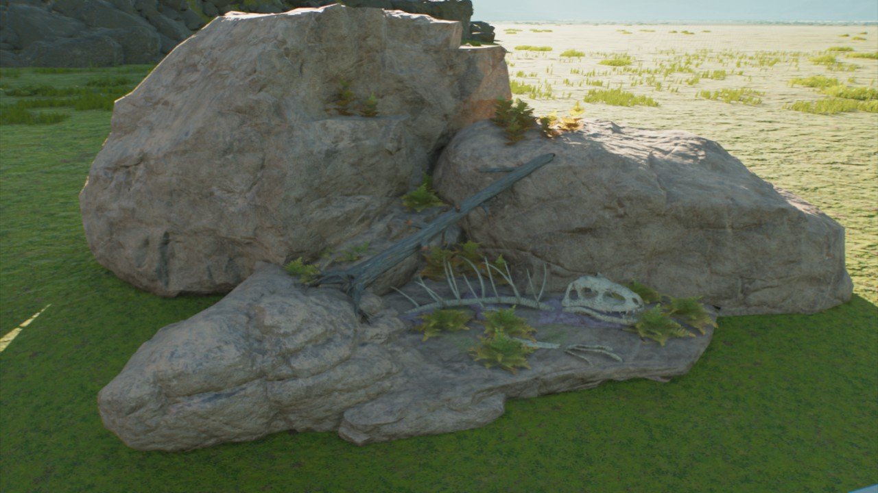 Indom skeleton with rocks - Workshop - Jurassic World Evolution 3