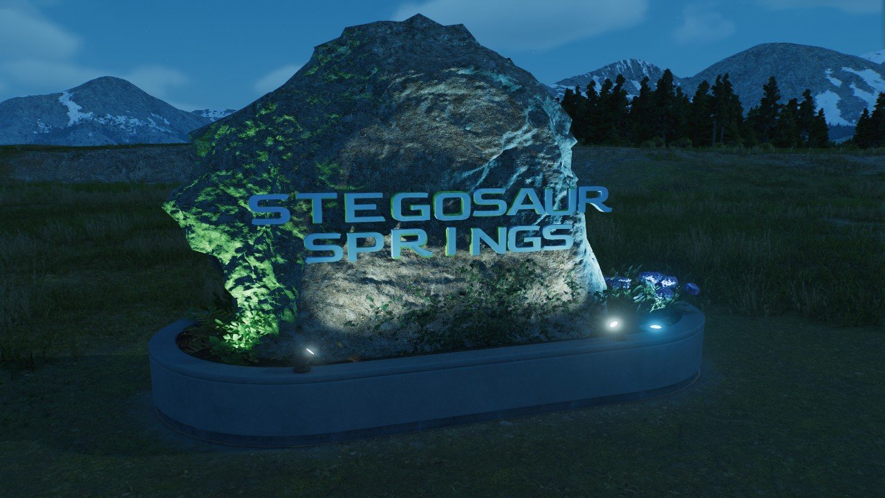 Stegosaur Springs Sign - Workshop - Jurassic World Evolution 3