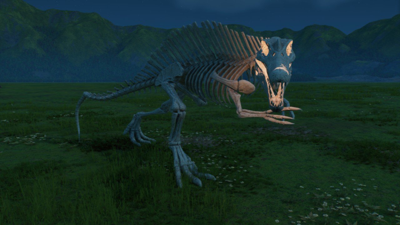 Spinosaurus Jack-O-Lantern Skeleton - Jurassic World Evolution 3 creation - Frontier Workshop