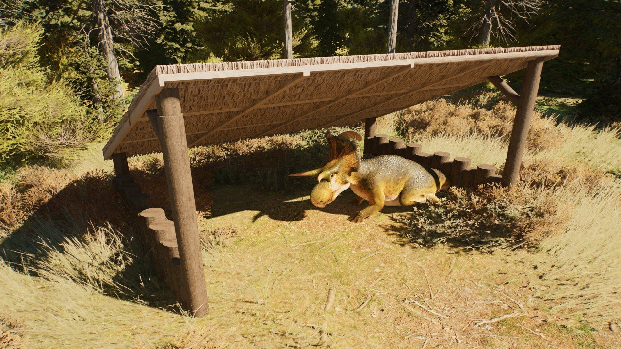 Stols medium thatch animal shelter! - Workshop - Jurassic World Evolution 3