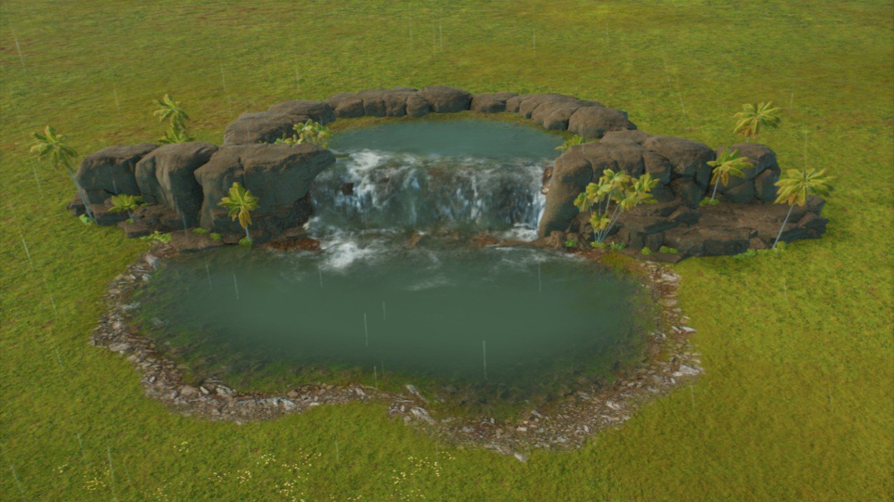 Small Waterfall Rock Formation - Workshop - Jurassic World Evolution 3