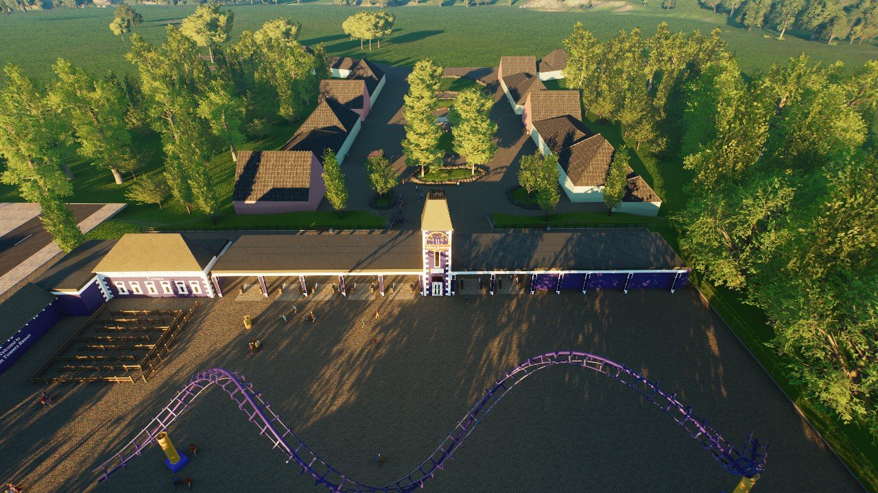 Alton Towers entrance - Planet Coaster 2 creation - Frontier Workshop