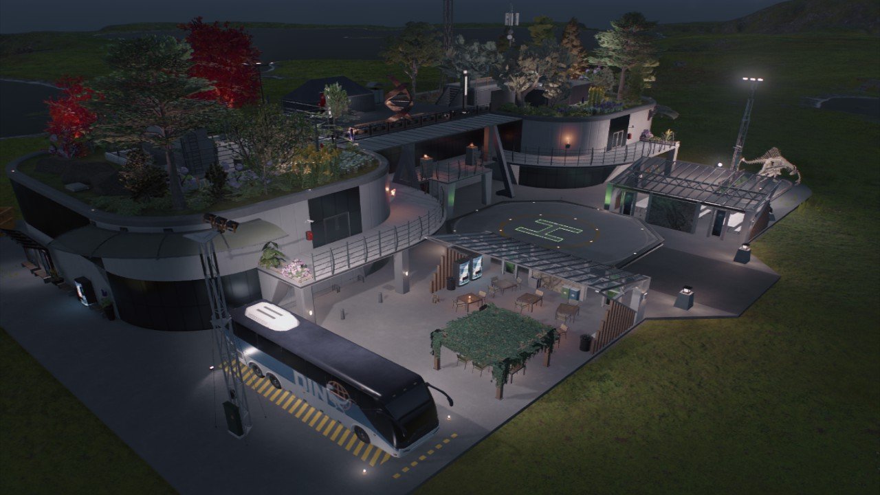Arrival point with bus - Workshop - Jurassic World Evolution 3
