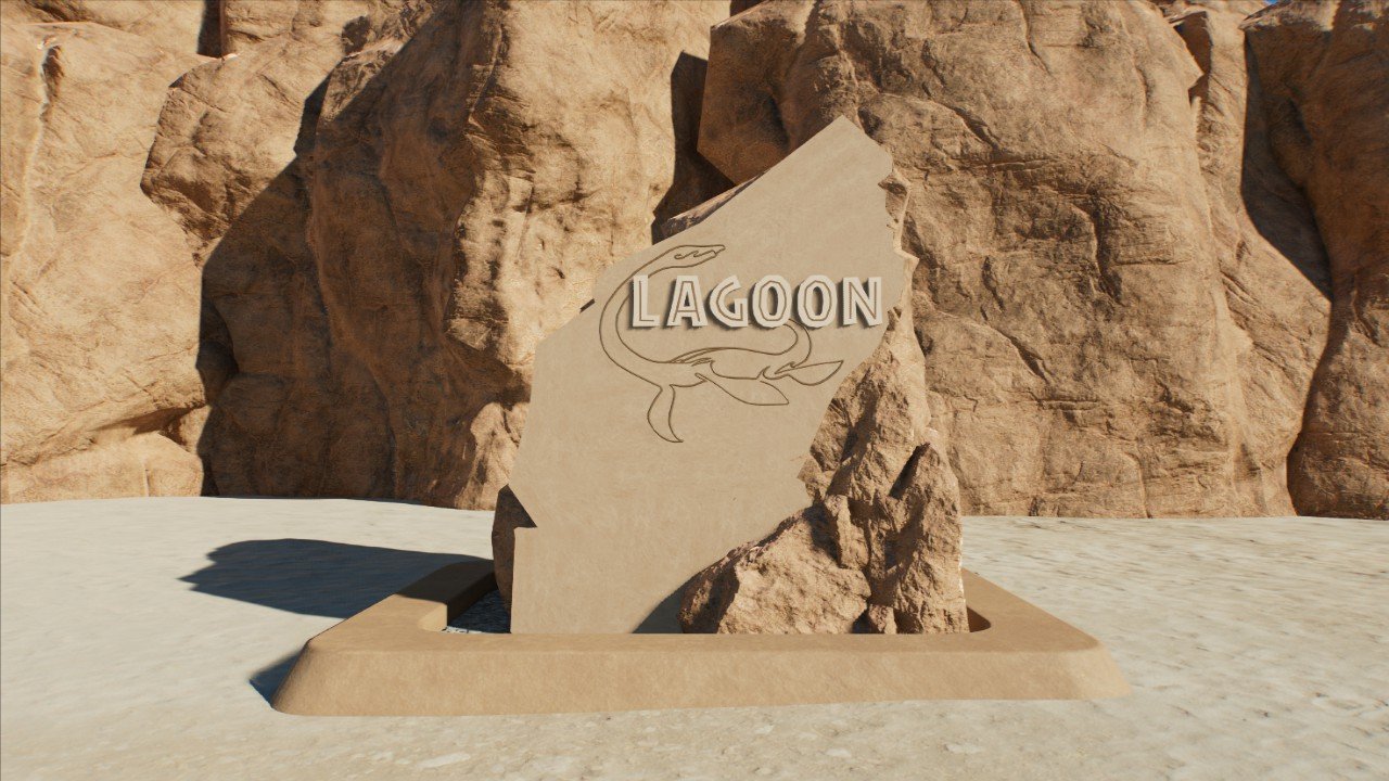 Desert-style lagoon sign - Workshop - Jurassic World Evolution 3