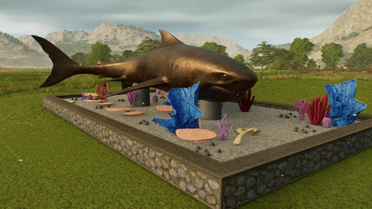 Megaladon statue (golden) - Workshop - Jurassic World Evolution 3