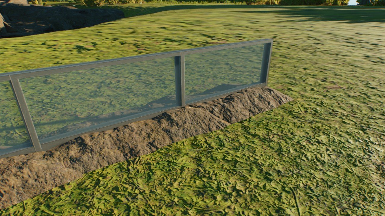 Small Rock Fence w/ Glass Windows - Workshop - Jurassic World Evolution 3