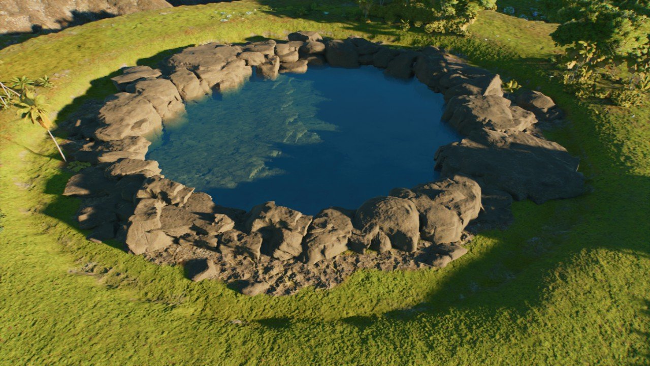 Small Lagoon Dynamic Rock Wall - Workshop - Jurassic World Evolution 3