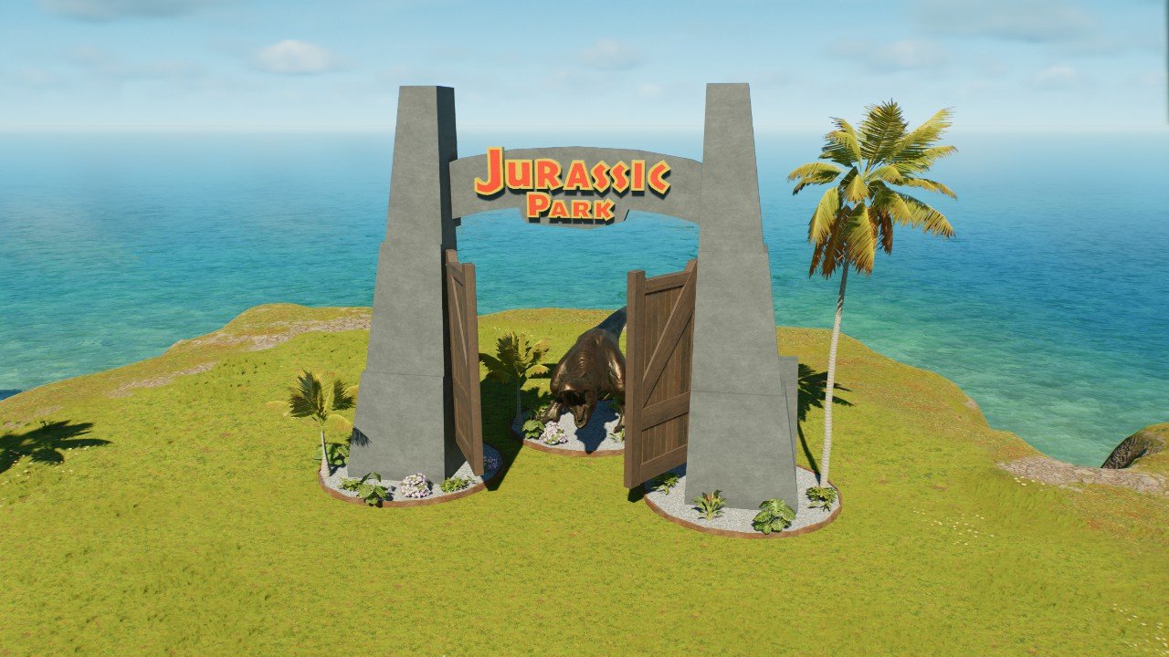Jurassic Park Gate Statue - Workshop - Jurassic World Evolution 3