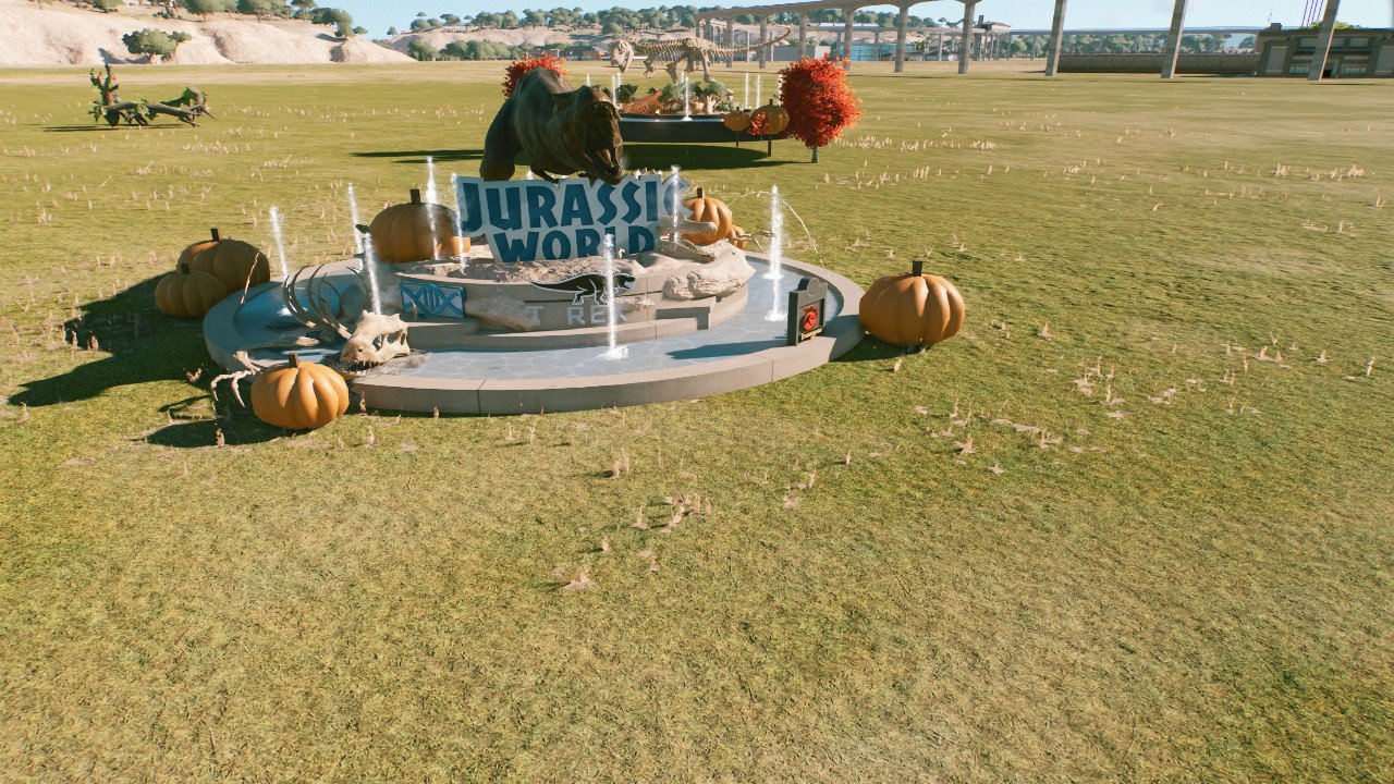 Halloween t Rex statute - Workshop - Jurassic World Evolution 3