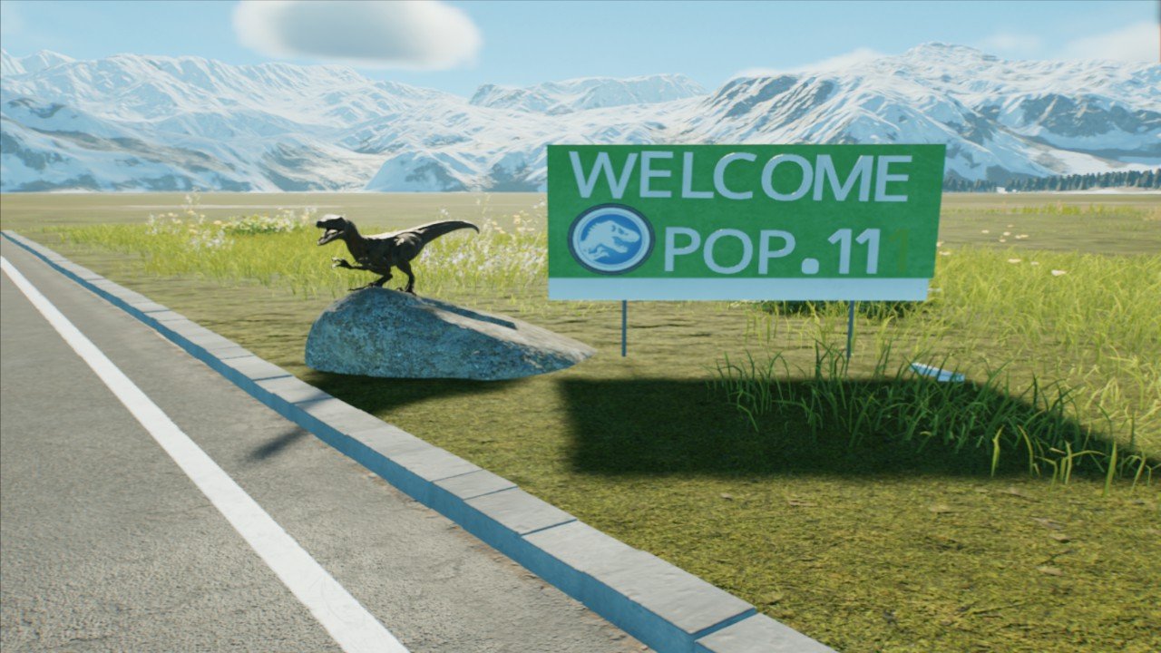 Dinosaur Road Sign - Workshop - Jurassic World Evolution 3