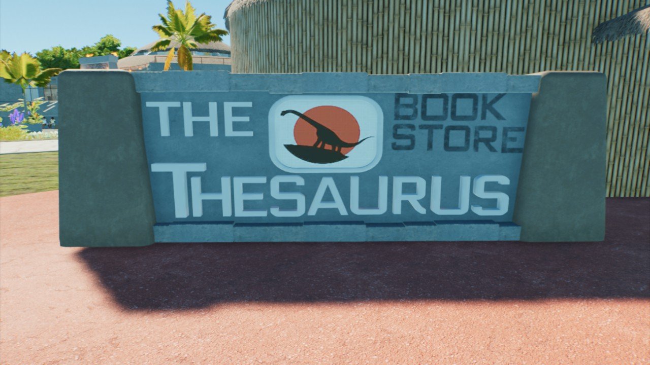 The Thesaurus (Book store sign) - Workshop - Jurassic World Evolution 3