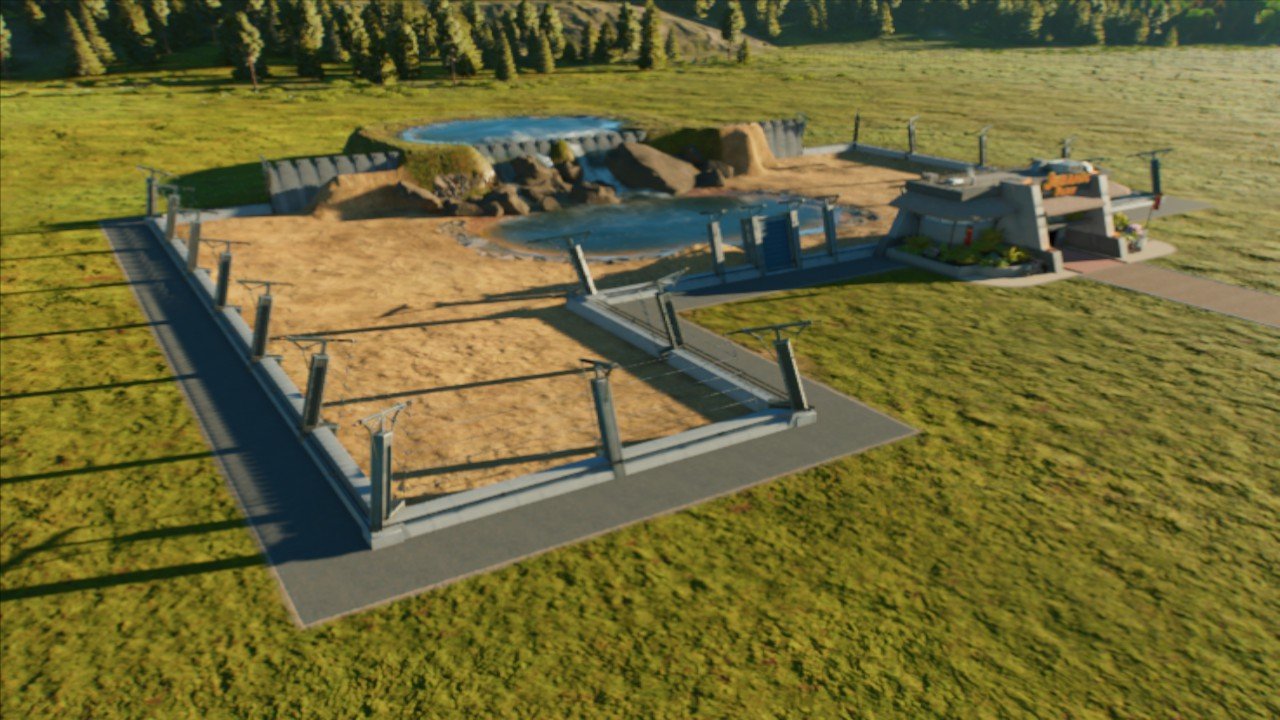 Tyrannosaur paddock fence based on John bell's JP1 concept art ...