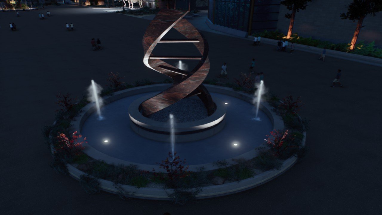 DNA Statue and Fountain with Lights - Workshop - Jurassic World Evolution 3