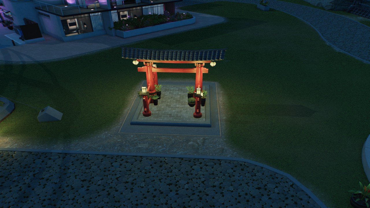 Deco visiteur 1 Japon lumiere jaune - Workshop - Jurassic World Evolution 3