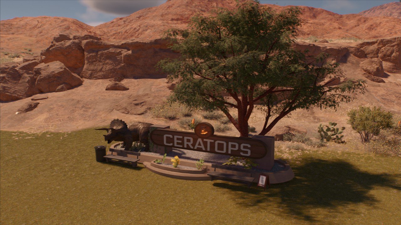 Ceratops Exhibit Sign - Workshop - Jurassic World Evolution 3