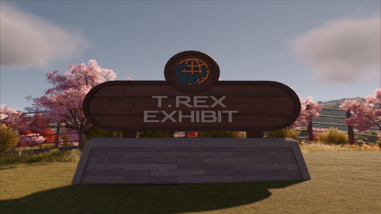 DIN - T. Rex Exhibit Sign - Workshop - Jurassic World Evolution 3