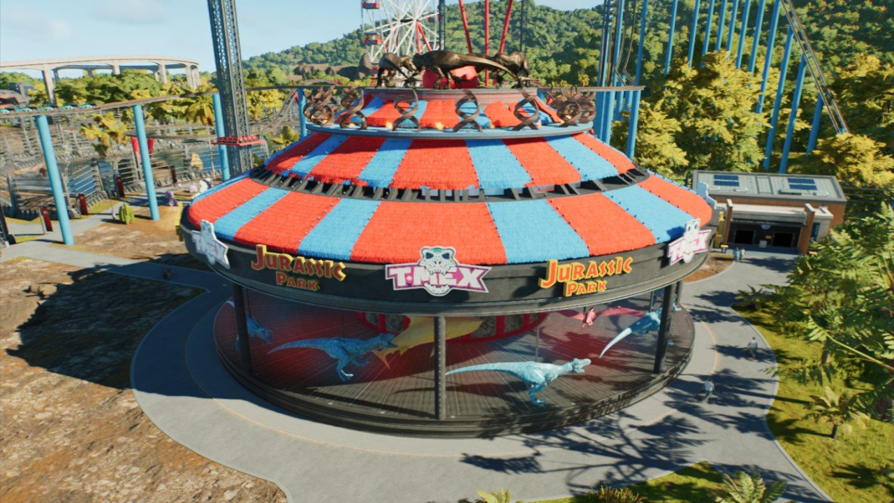 carousel Theme Park Attraction - TIKTOK JINKSTA - Jurassic World Evolution 3 creation - Frontier ...