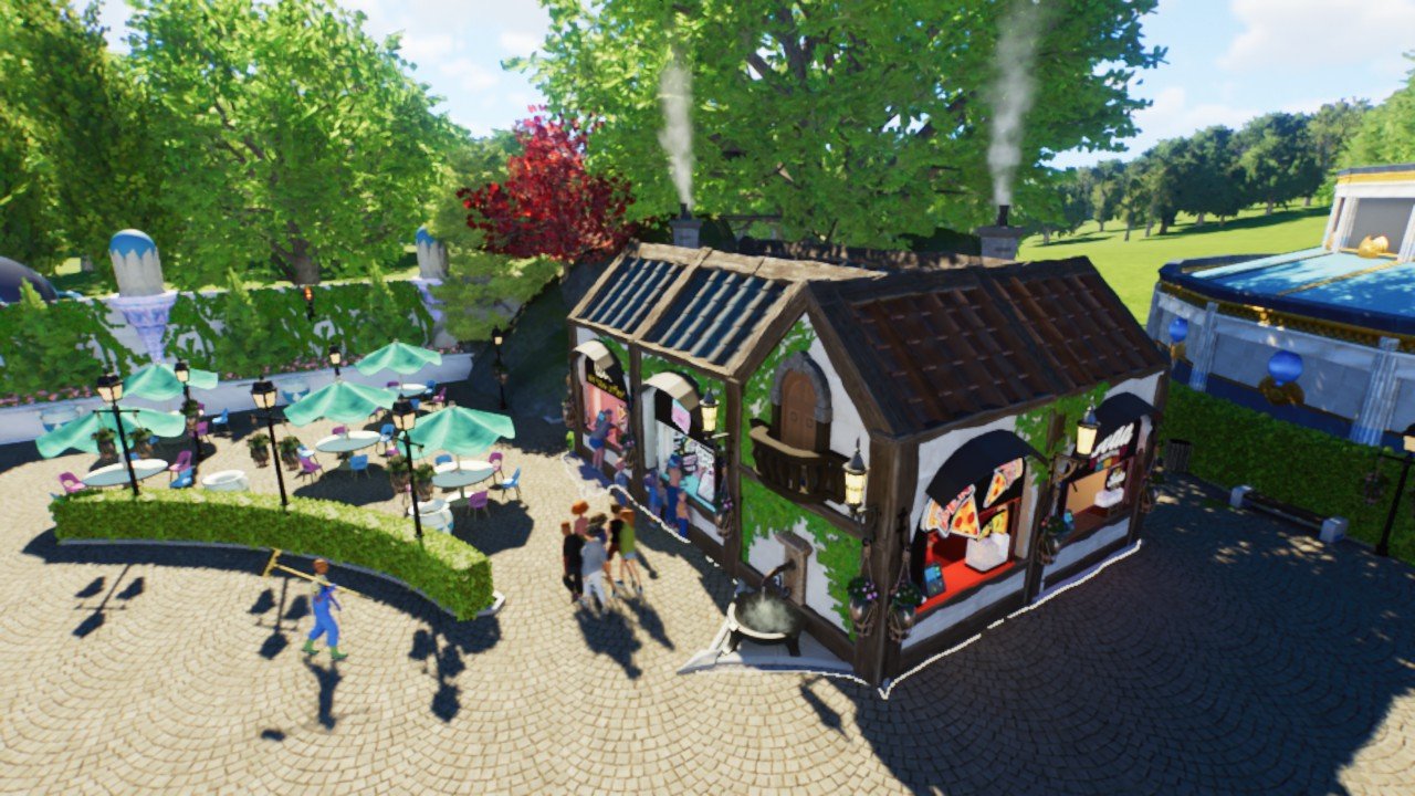Old shops & Toilets block - Planet Coaster 2 creation - Frontier Workshop